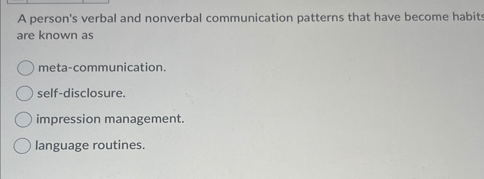 Solved A person's verbal and nonverbal communication | Chegg.com