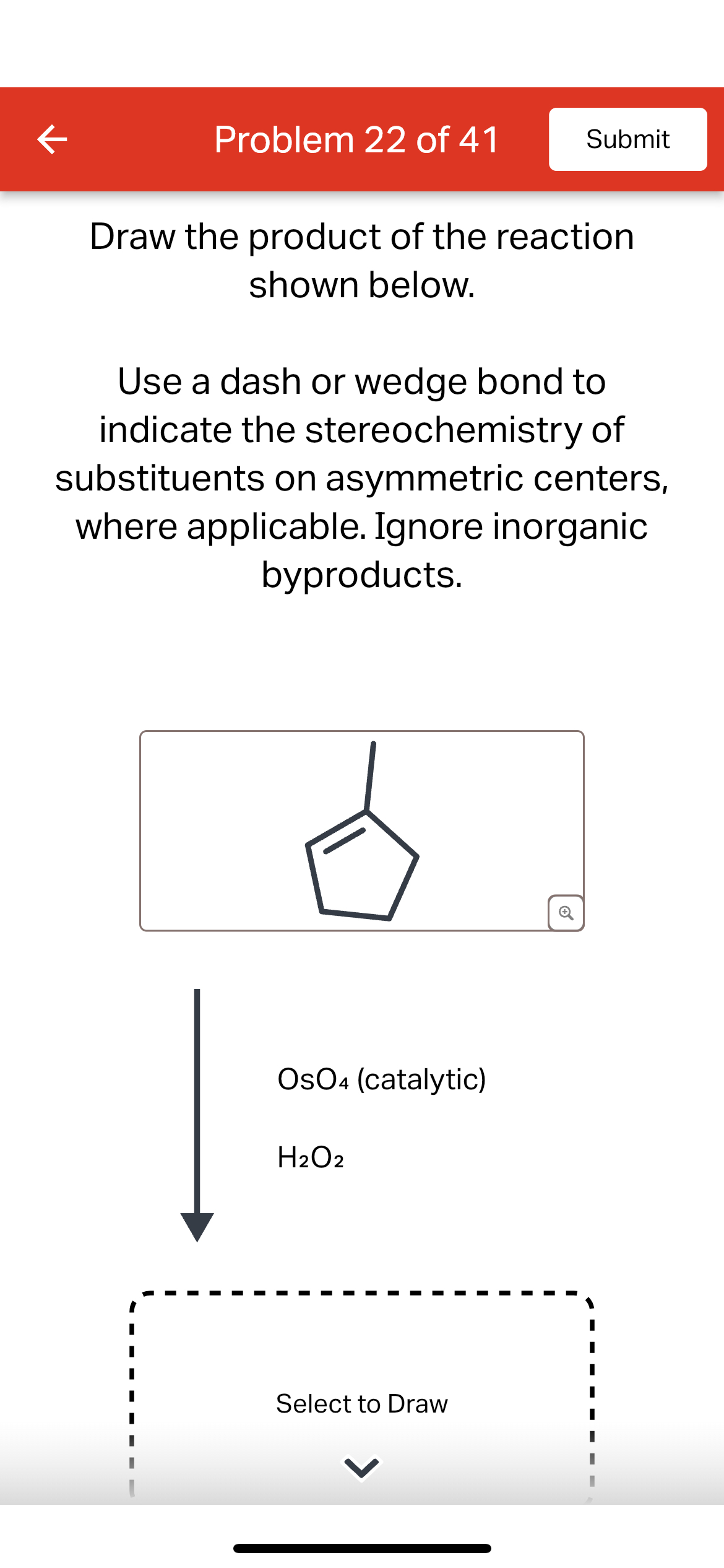 Solved Problem 22 ﻿of 41Draw the product of the reaction | Chegg.com