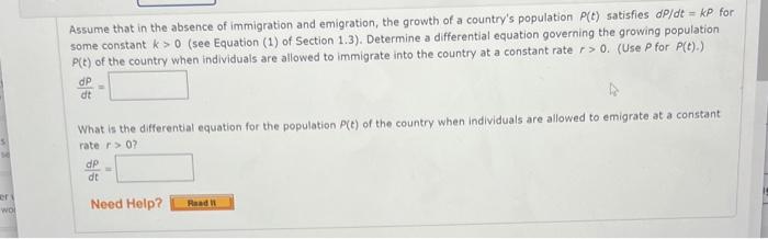 Solved Assume that in the absence of immigration and | Chegg.com