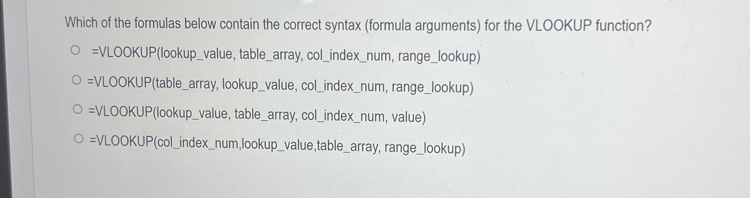 Solved Which of the formulas below contain the correct | Chegg.com