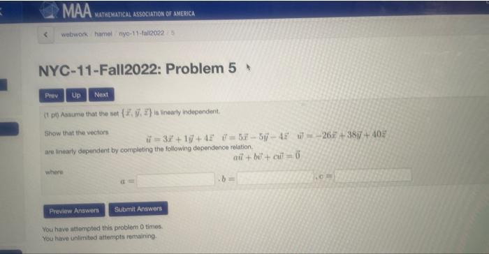 Solved 1 P0 Assurne That The Set Xyz Is Linearly 