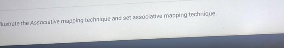 Solved llustrate the Associative mapping technique and set | Chegg.com