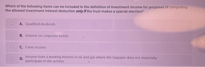 Solved Which of the following items can be included in the | Chegg.com