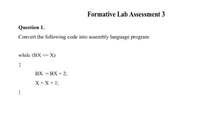 Solved Formative Lab Assessment 3 3 Question 1 Convert The 