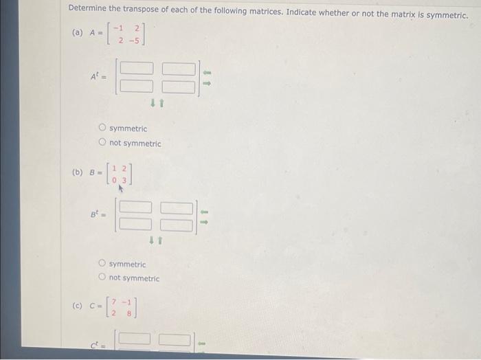 Solved Determine the transpose of each of the following | Chegg.com