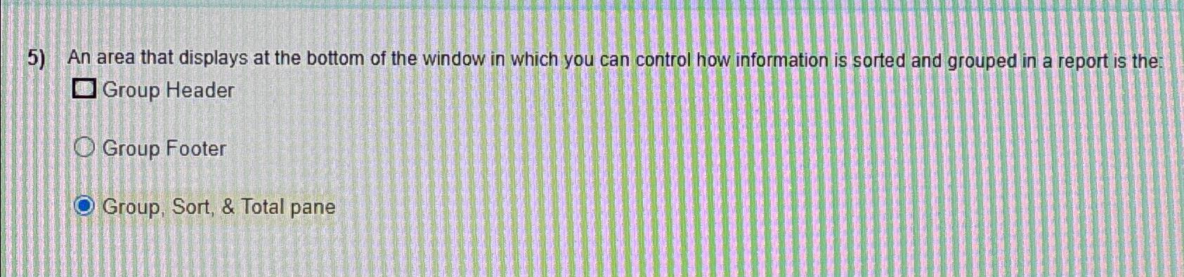 Solved An area that displays at the bottom of the window in | Chegg.com