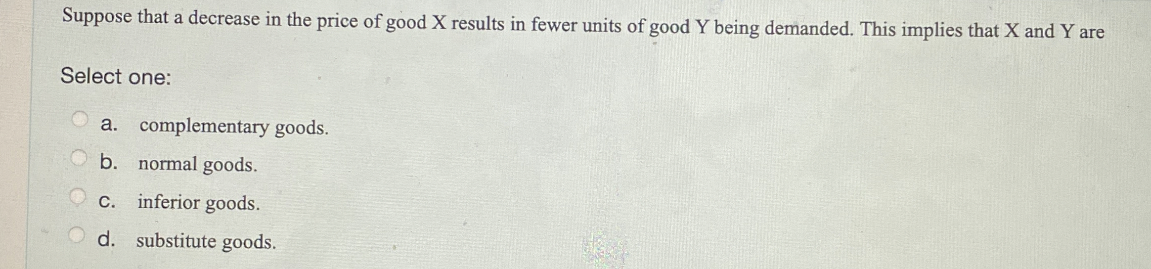 Solved Suppose that a decrease in the price of good x | Chegg.com