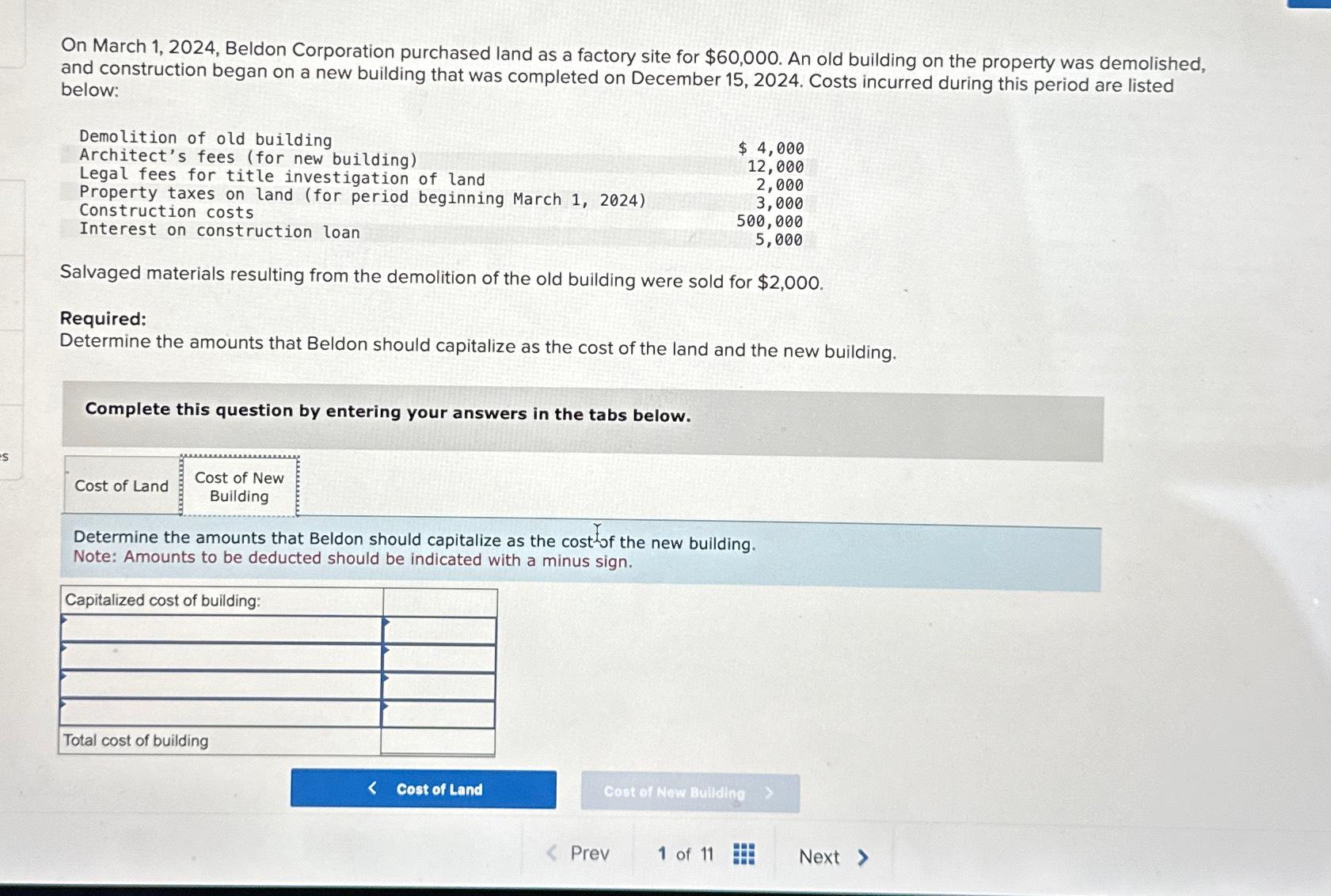Solved On March 1, 2024, ﻿Beldon Corporation purchased land | Chegg.com