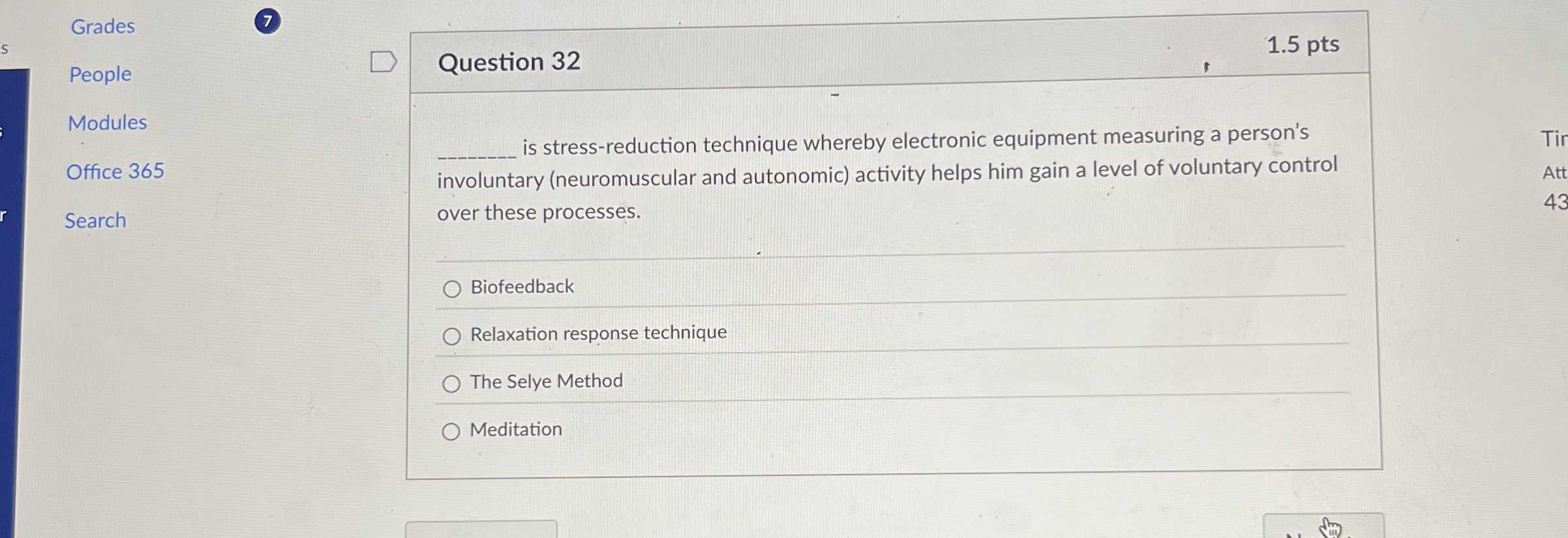 Solved Question 321.5 ﻿ptsis stress-reduction technique | Chegg.com