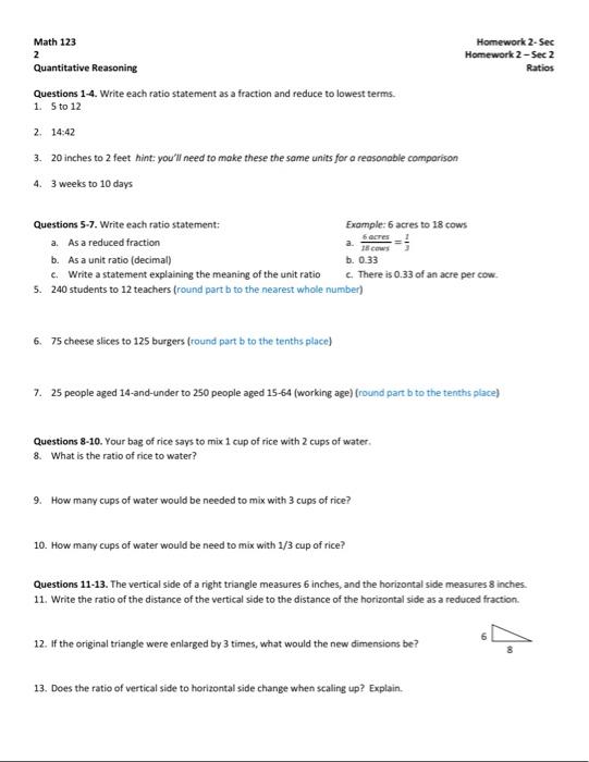 Solved Math 123 Homework 2. 2 Homework 2−5 Quantitative | Chegg.com