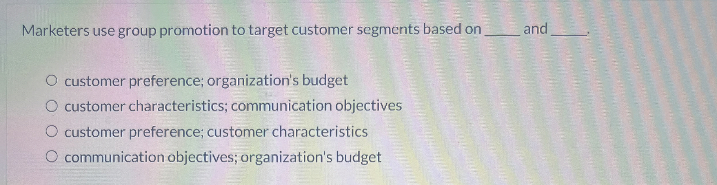 Solved Marketers use group promotion to target customer | Chegg.com