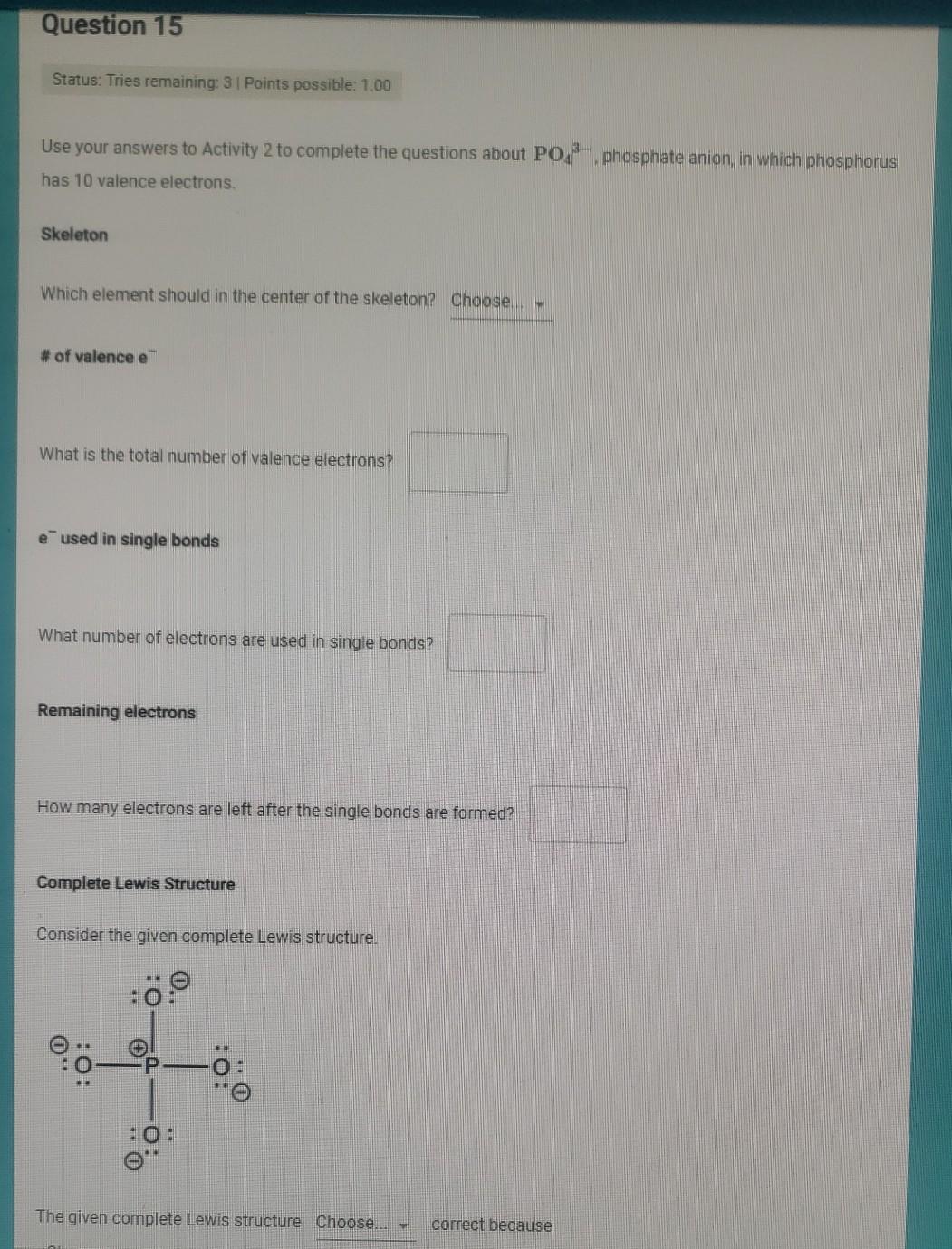 Solved Question 15 Status: Tries remaining: 31 Points | Chegg.com