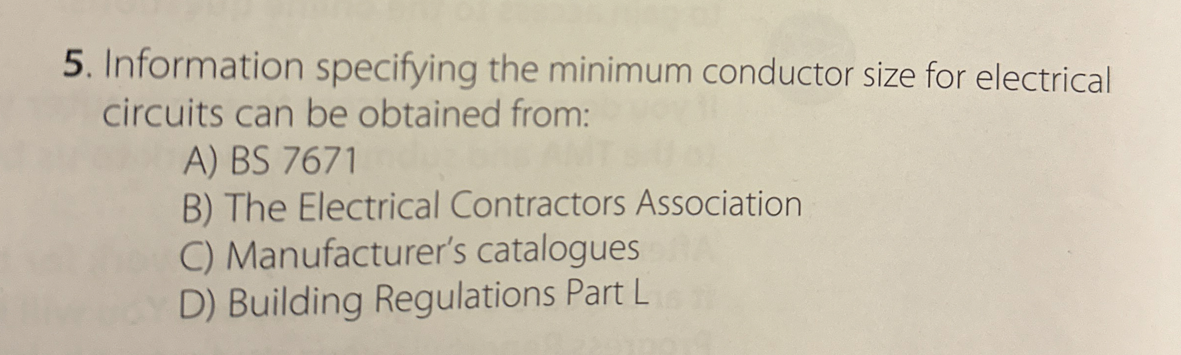 Solved Information specifying the minimum conductor size for | Chegg.com