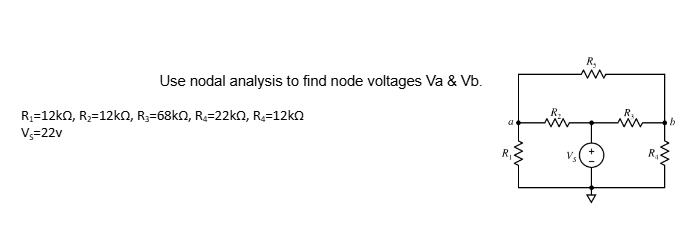 Solved Use nodal analysis to ﻿find node voltages Va ﻿& | Chegg.com