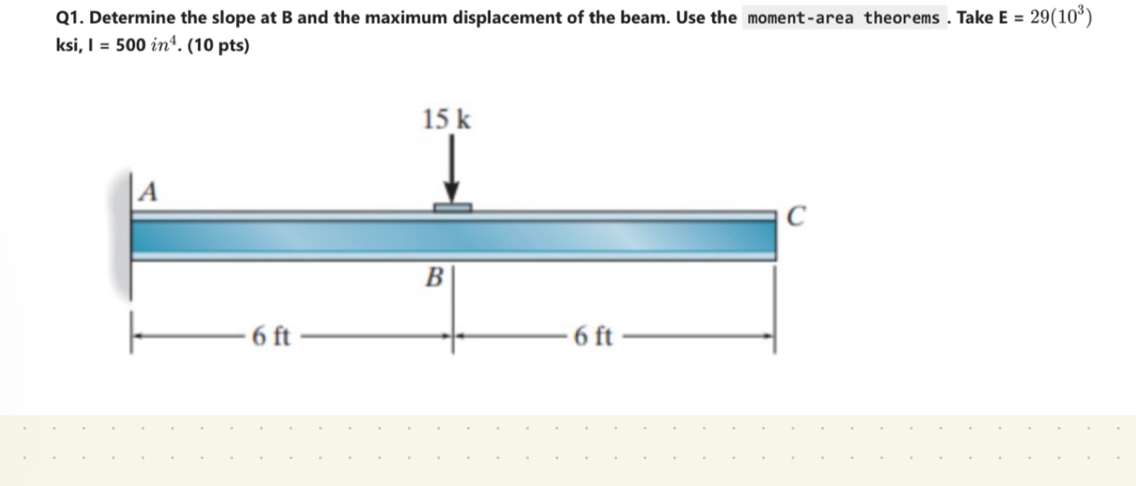 Solved Q1. ﻿Determine the slope at B ﻿and the maximum | Chegg.com