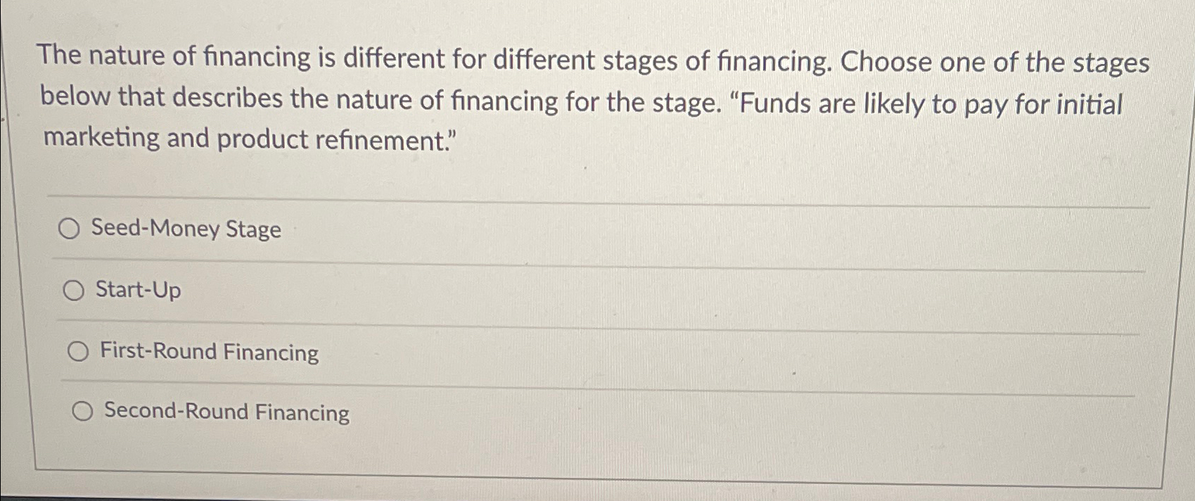 Solved The nature of financing is different for different | Chegg.com