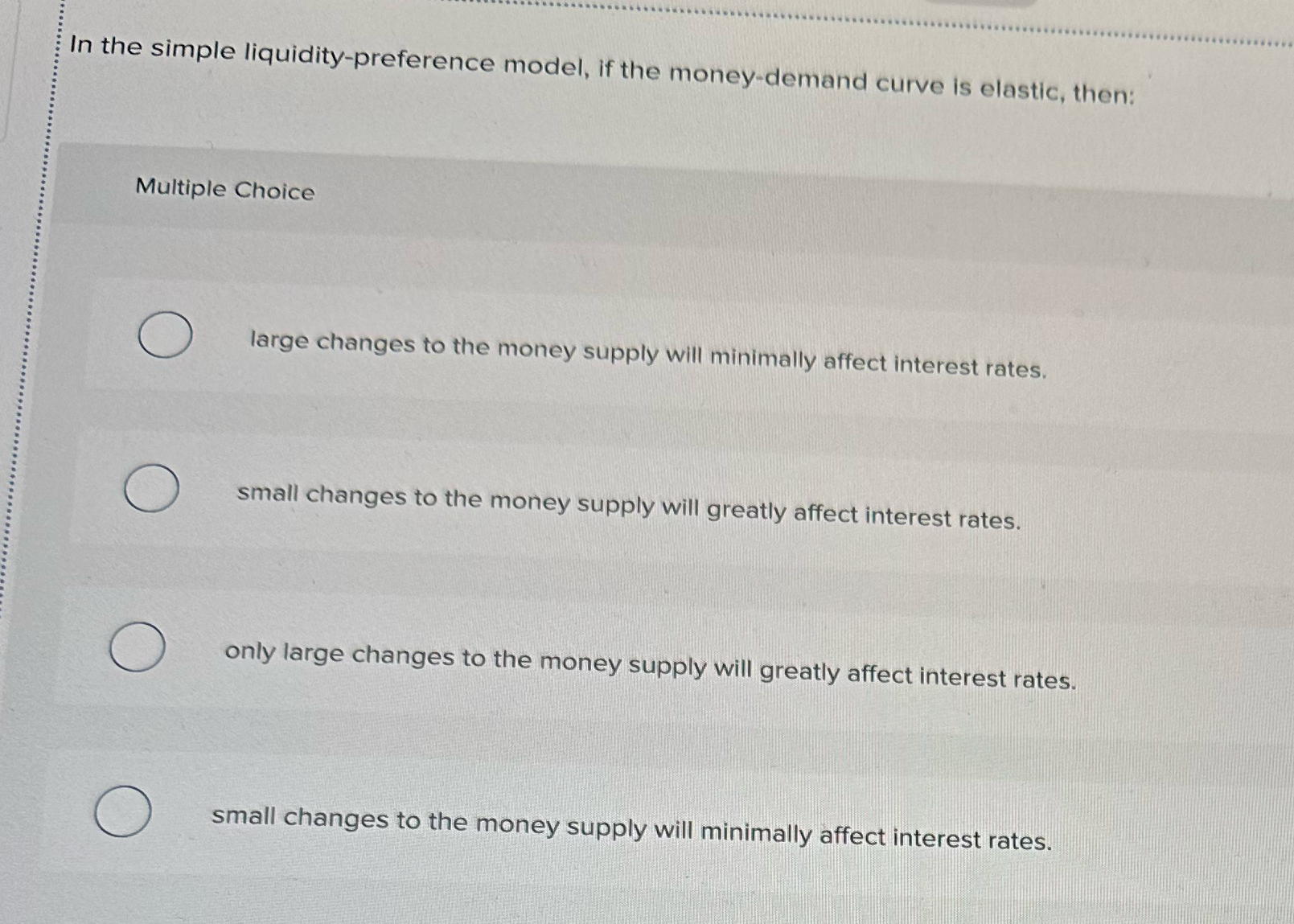 Solved In the simple liquidity-preference model, if the | Chegg.com