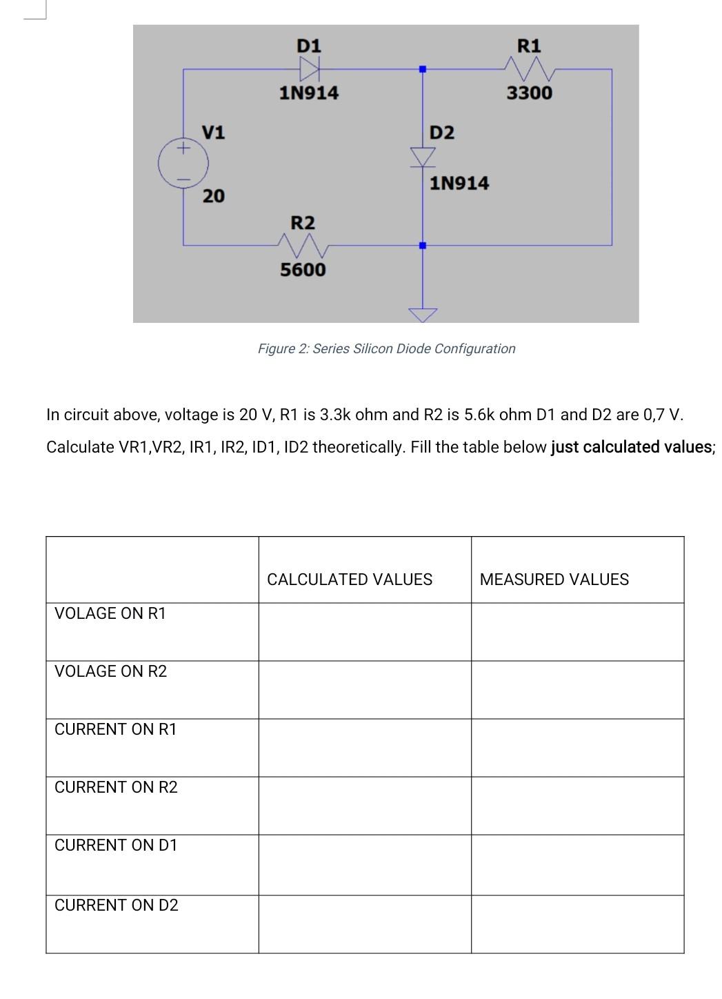 Solved Figure 2: Series Silicon Diode Configuration In | Chegg.com