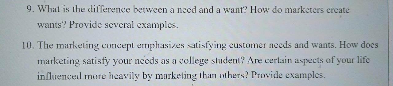 Solved What is the difference between a need and a want? How | Chegg.com