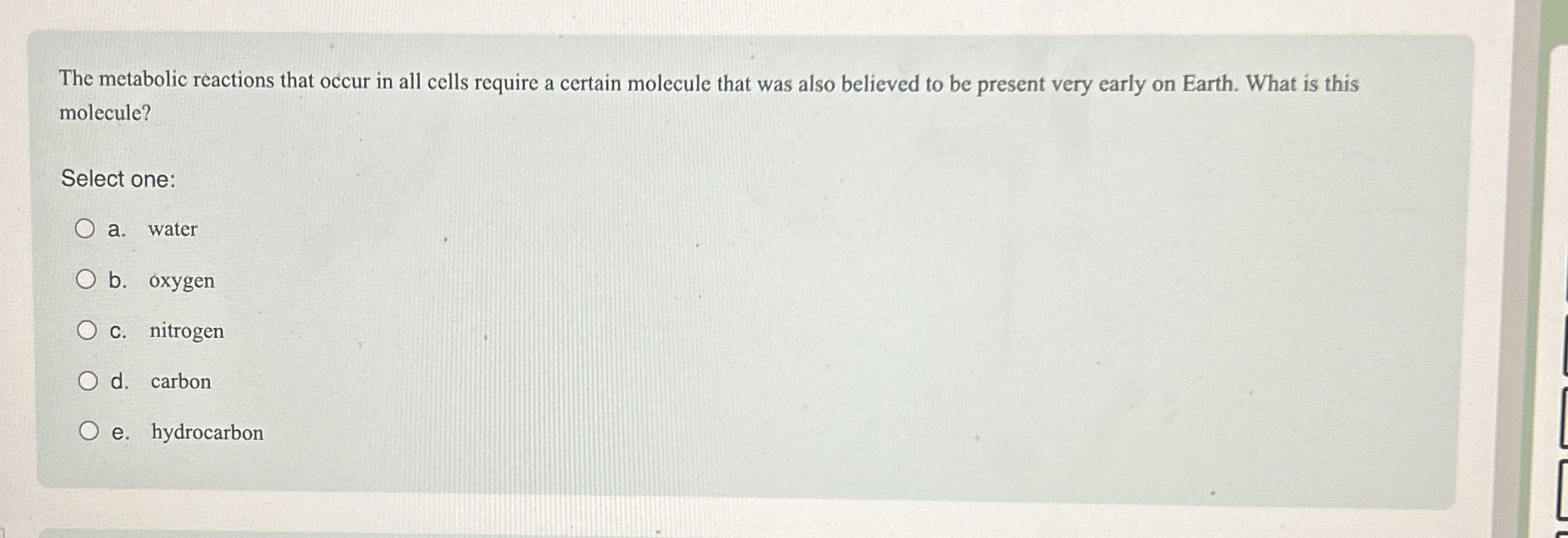 Solved The metabolic reactions that occur in all cells | Chegg.com