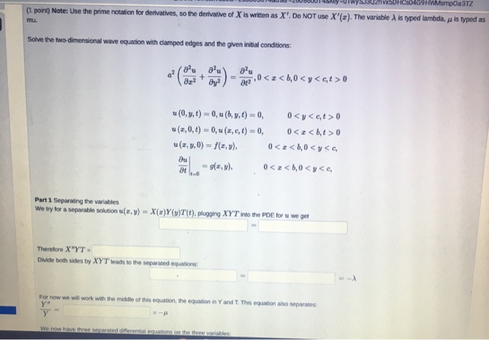 Solved (1 point) Note: Use the prime notation for | Chegg.com