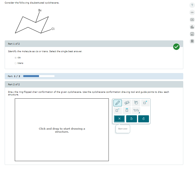 Solved Consider the following disubstituted cyclohexane.Part | Chegg.com