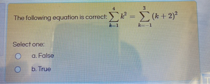 Solved The following equation is correct: * = a +23 Select | Chegg.com