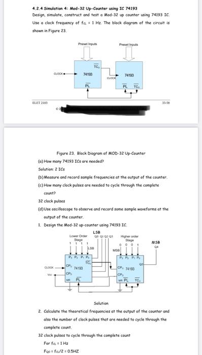 Solved 4.2.4 Simulation 4: Mod-32 Up-Counter using IC 74193 | Chegg.com
