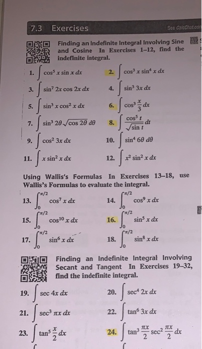 Solved 7.3 Exercises See CalcChat.com D O Finding an | Chegg.com