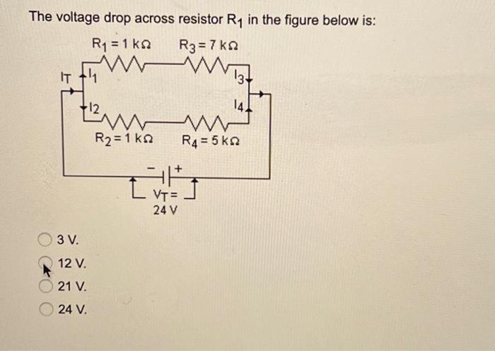 Solved The Voltage Drop Across Resistor R₁ In The Figure