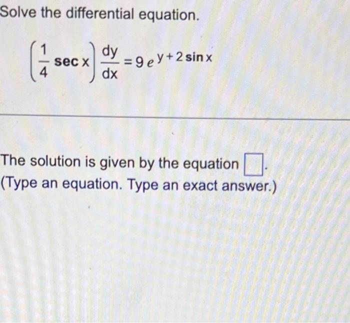 Solved Solve the differential equation. | Chegg.com