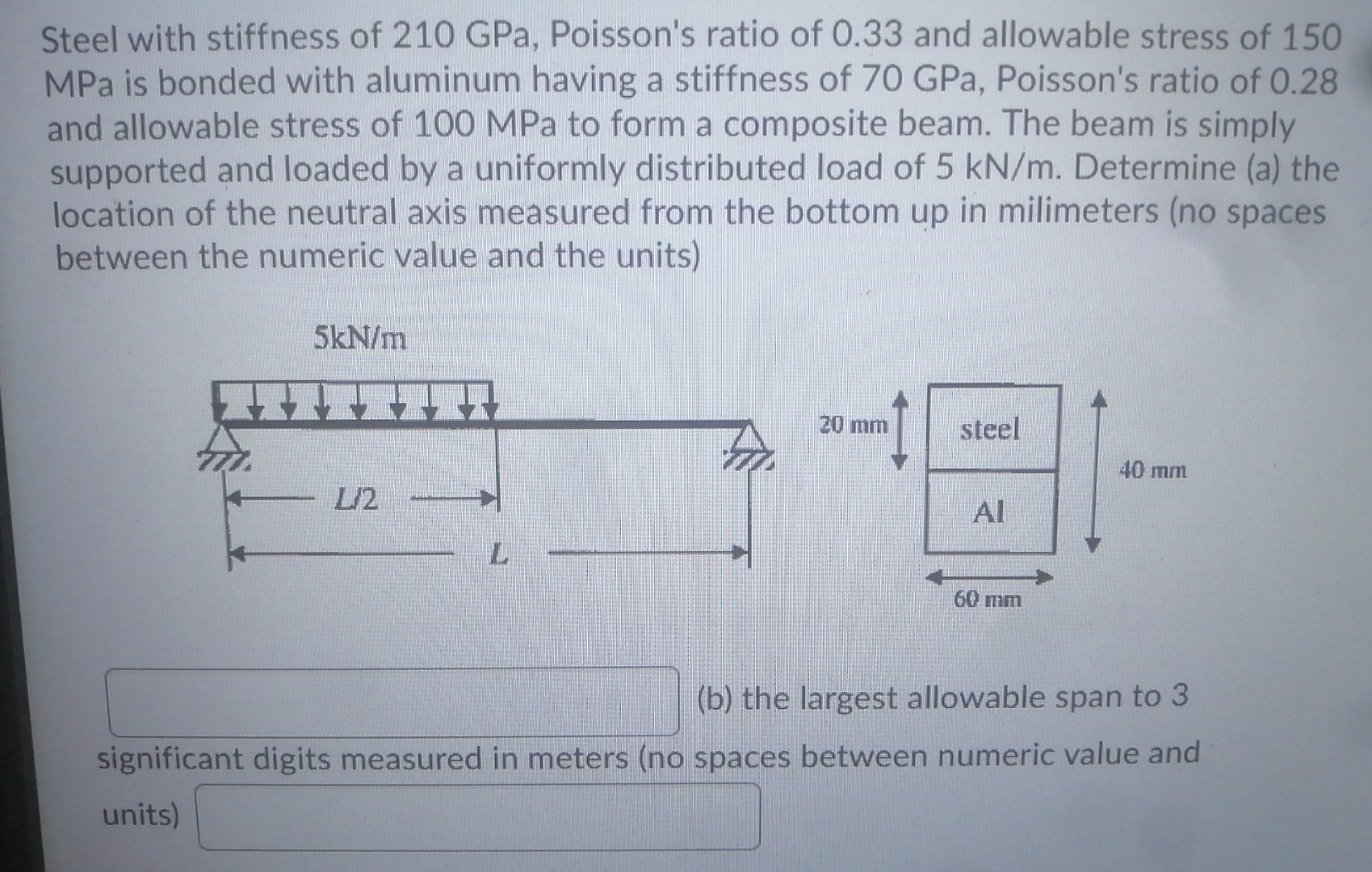 Solved Steel with stiffness of 210 ﻿GPa , ﻿Poisson's ratio | Chegg.com