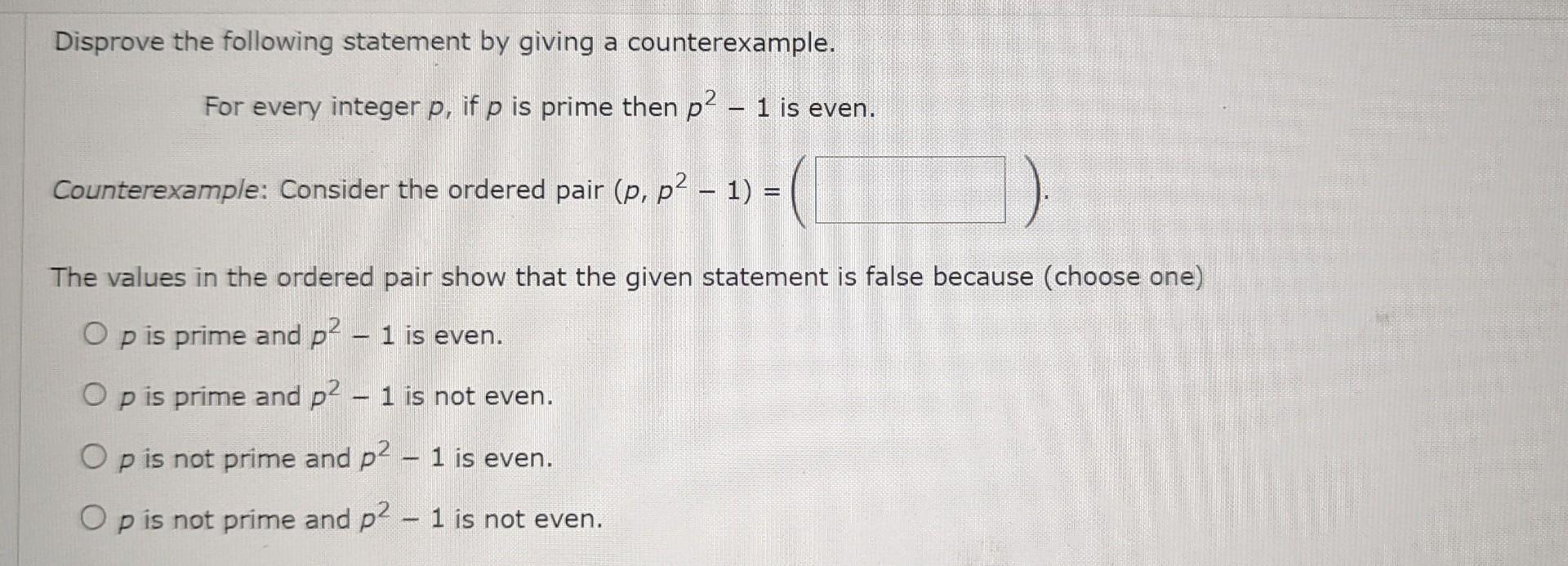 Solved Disprove the following statement by giving a | Chegg.com
