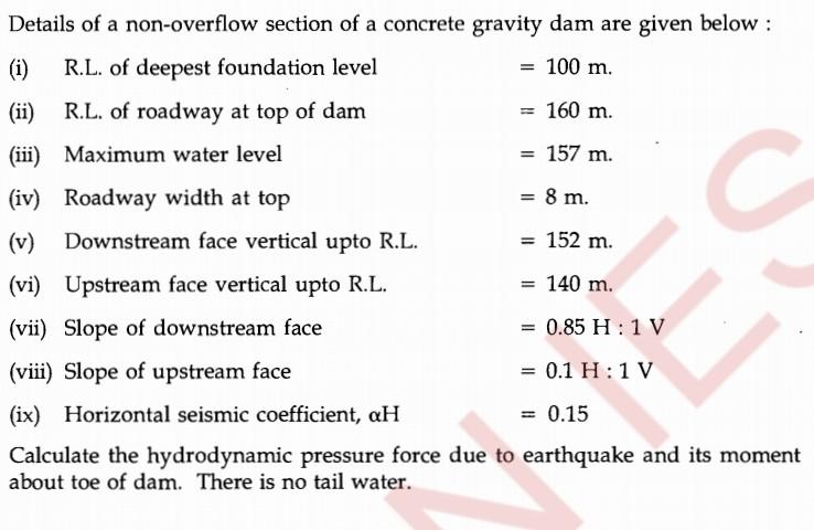 Solved Details of a non-overflow section of a concrete | Chegg.com
