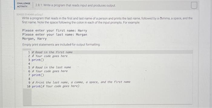 in python | Chegg.com