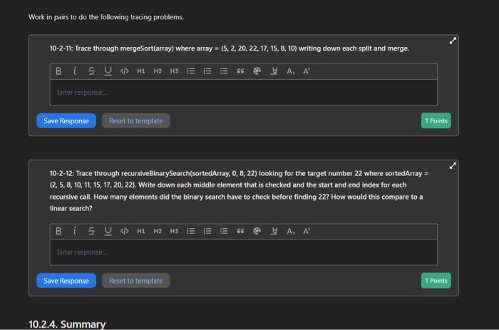 Solved 10-2-2: What's the base case for a recursive version | Chegg.com