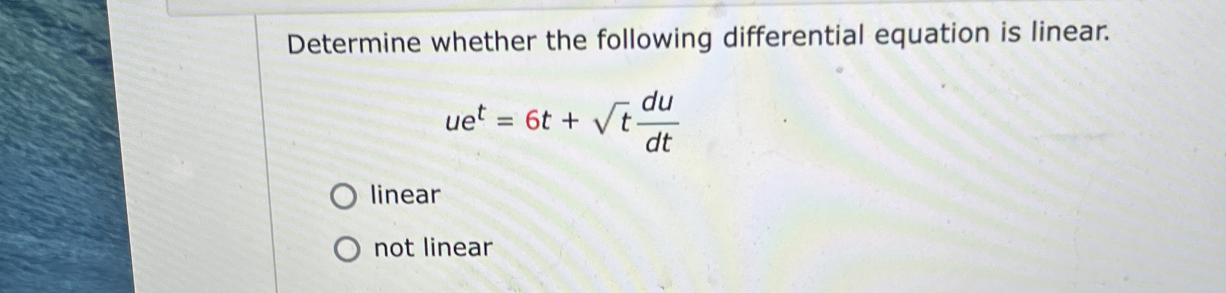 Solved Determine whether the following differential equation | Chegg.com