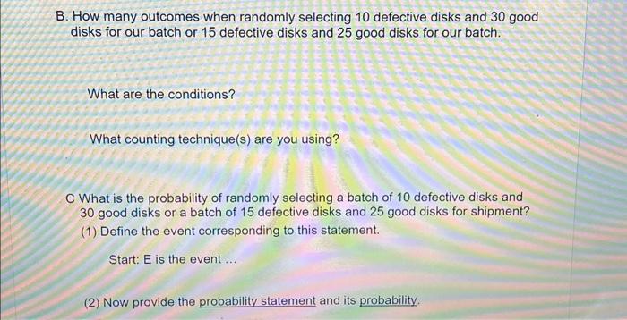 Solved We randomly select a batch of 40 computer disks for | Chegg.com