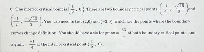 Solved 6. Given f(x,y)=x2+2y2−x, find the global extrema | Chegg.com