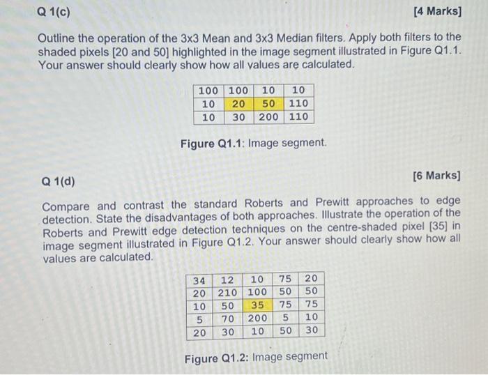 Solved Outline the operation of the \\( 3 \\times 3 \\) Mean | Chegg.com