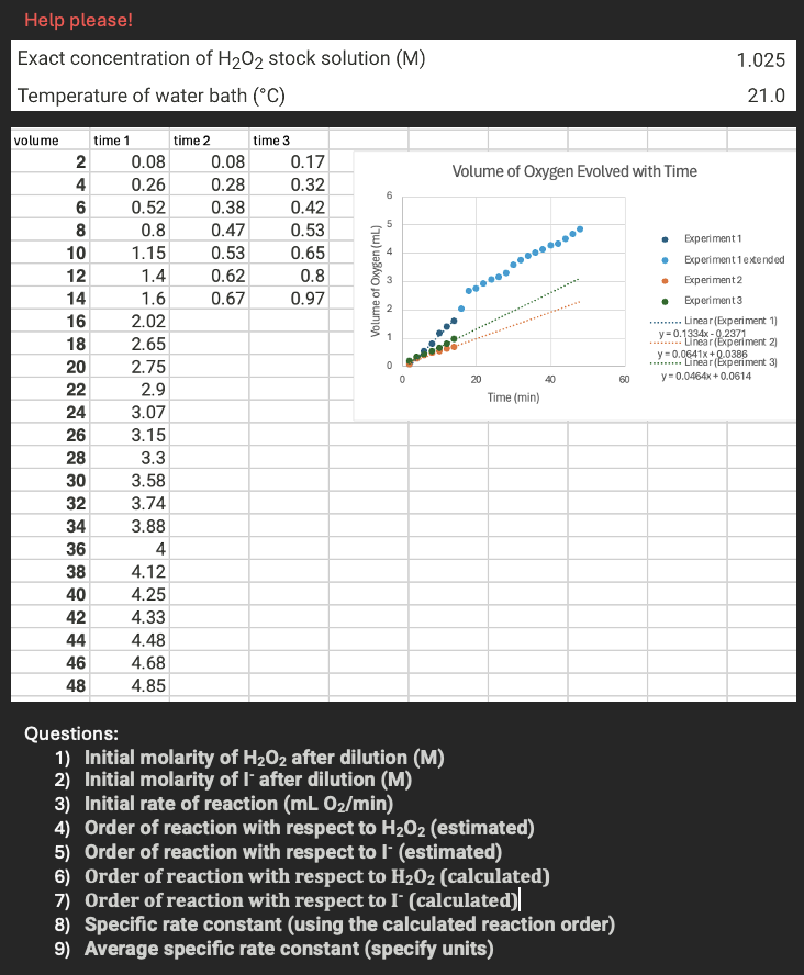Solved Answer for all three experiments! | Chegg.com