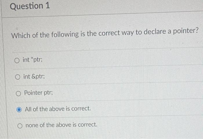 Solved Question 1 Which of the following is the correct way | Chegg.com