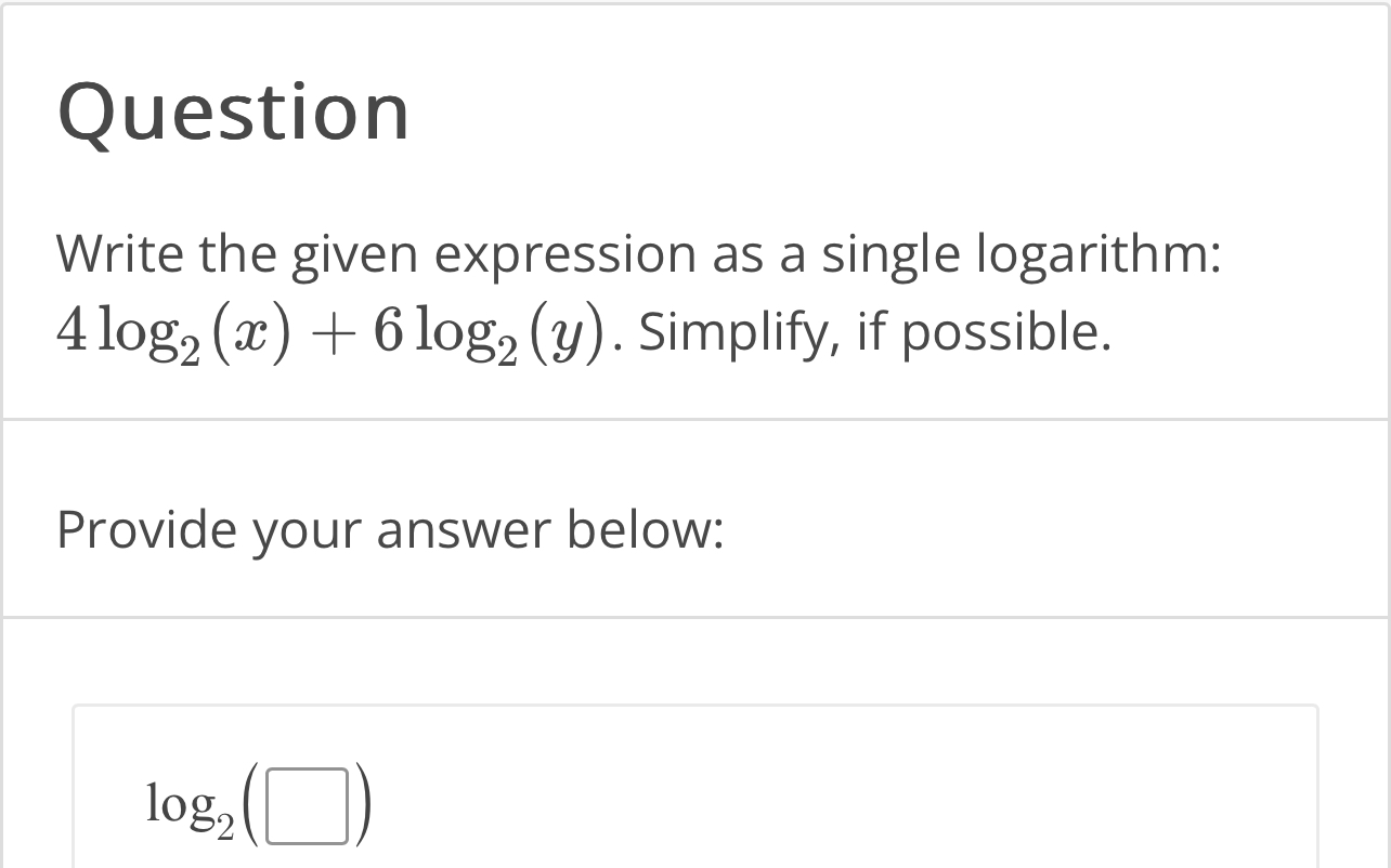 Solved QuestionWrite the given expression as a single | Chegg.com