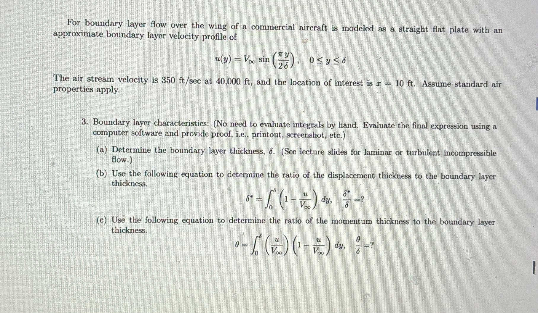 Solved THIS IS URGENT!! For boundary layer flow over the | Chegg.com