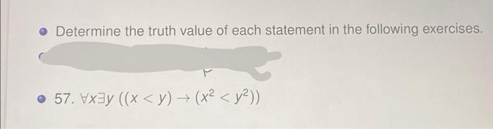 Solved • Determine the truth value of each statement in the | Chegg.com