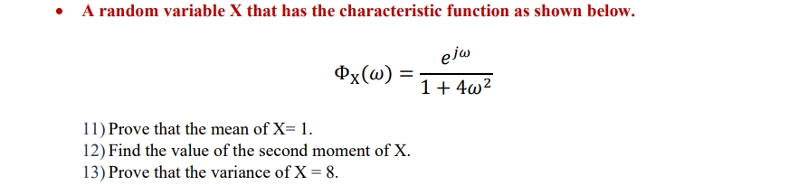 Solved • A random variable X that has the characteristic | Chegg.com