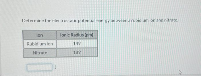 Solved Determine the electrostatic potential energy between | Chegg.com