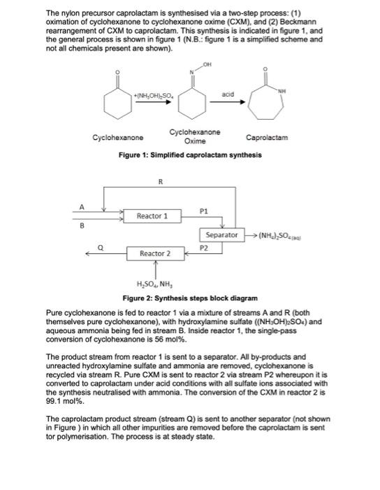 Solved The nylon precursor caprolactam is synthesised via a | Chegg.com