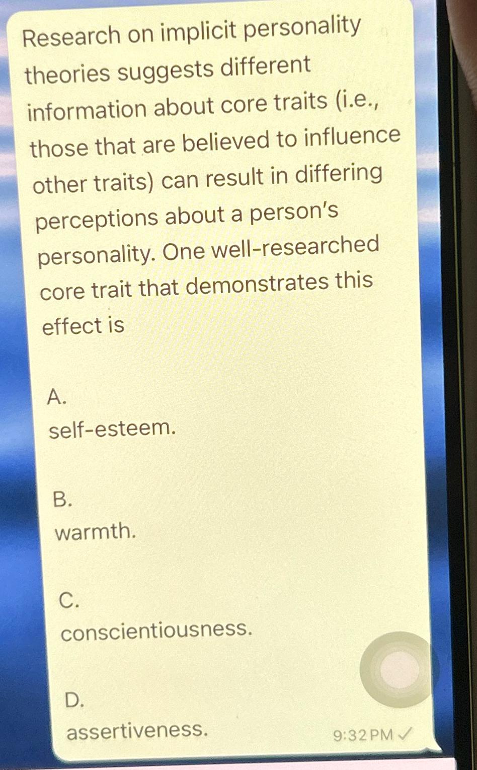 Solved Research on implicit personality theories suggests | Chegg.com