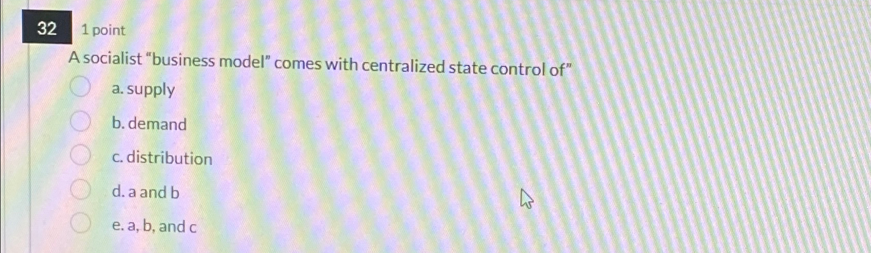 Solved 321 ﻿pointA socialist "business model" comes with | Chegg.com